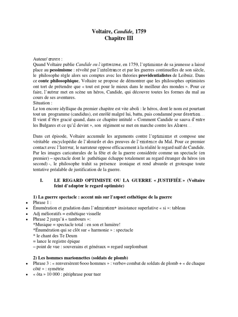 Lecture Méthodique 2 Candide | PDF