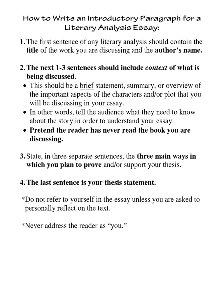 Introductory Paragraph Components | PDF