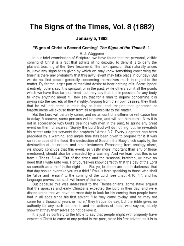 The Signs of The Times (1882-1883) | PDF