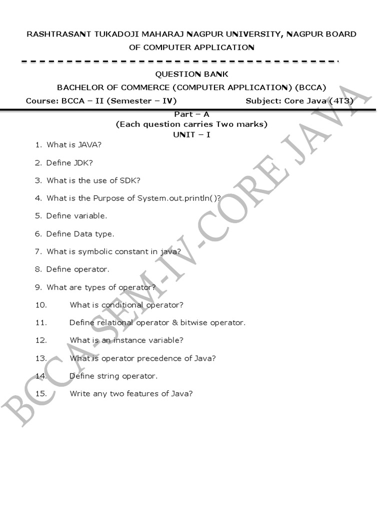 Updated Question Bank For Core Java 2022 Pdf Method Computer Programming Java