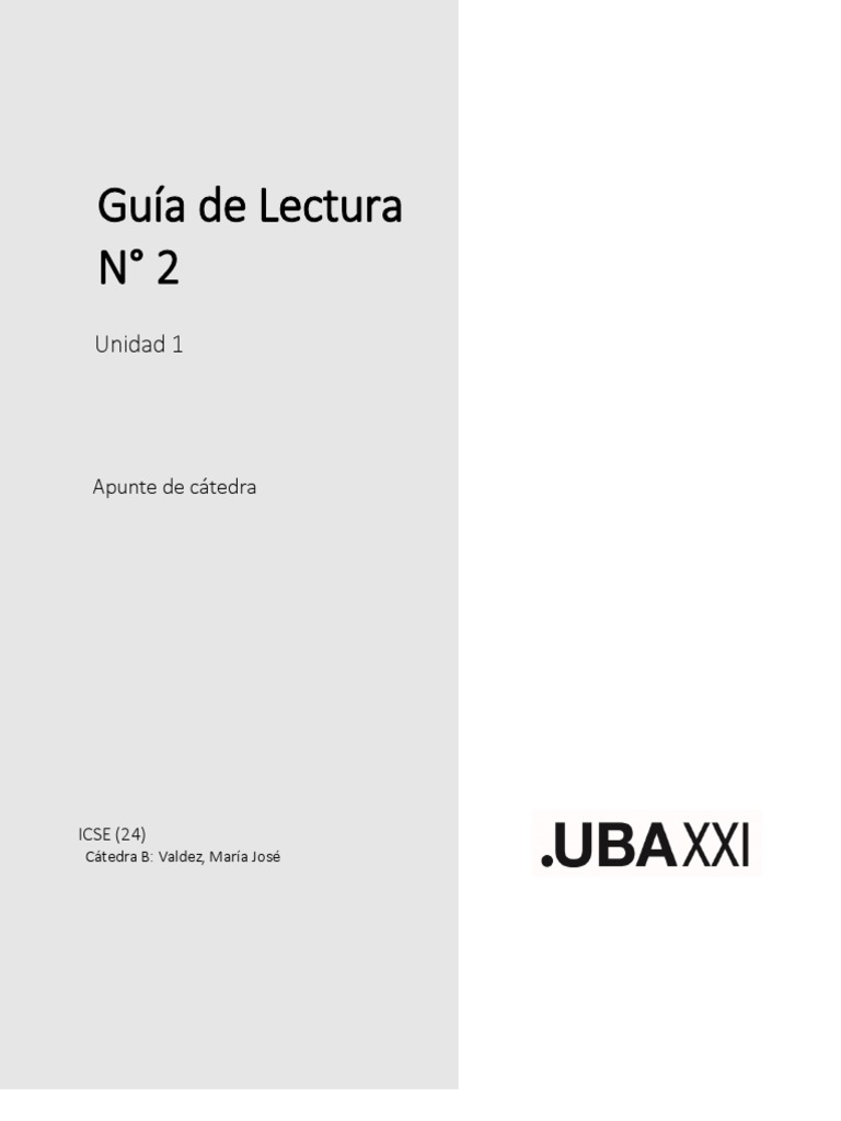 ICSE B - 2023 - Guía de Lectura 2 | PDF
