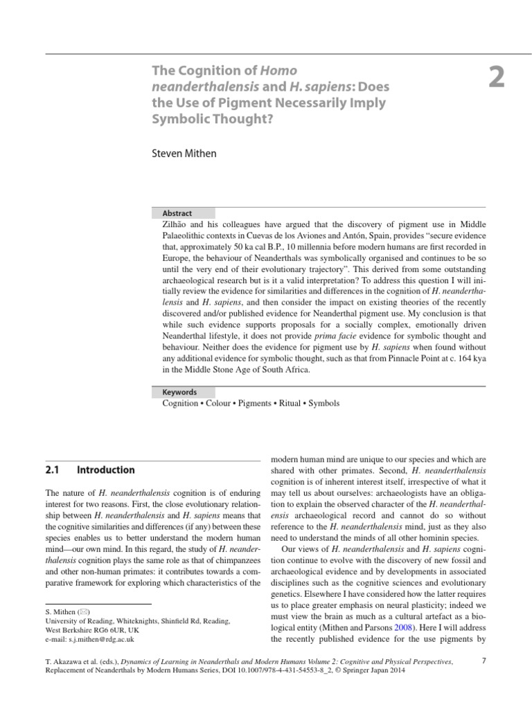 Mithen 2013 | PDF