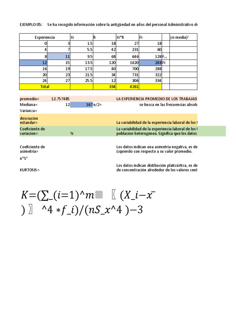 s5 - Desarrollo de Ejercicios en Excel - Datos Agrupadosgarrido | PDF | Diferencia | Muestreo ...