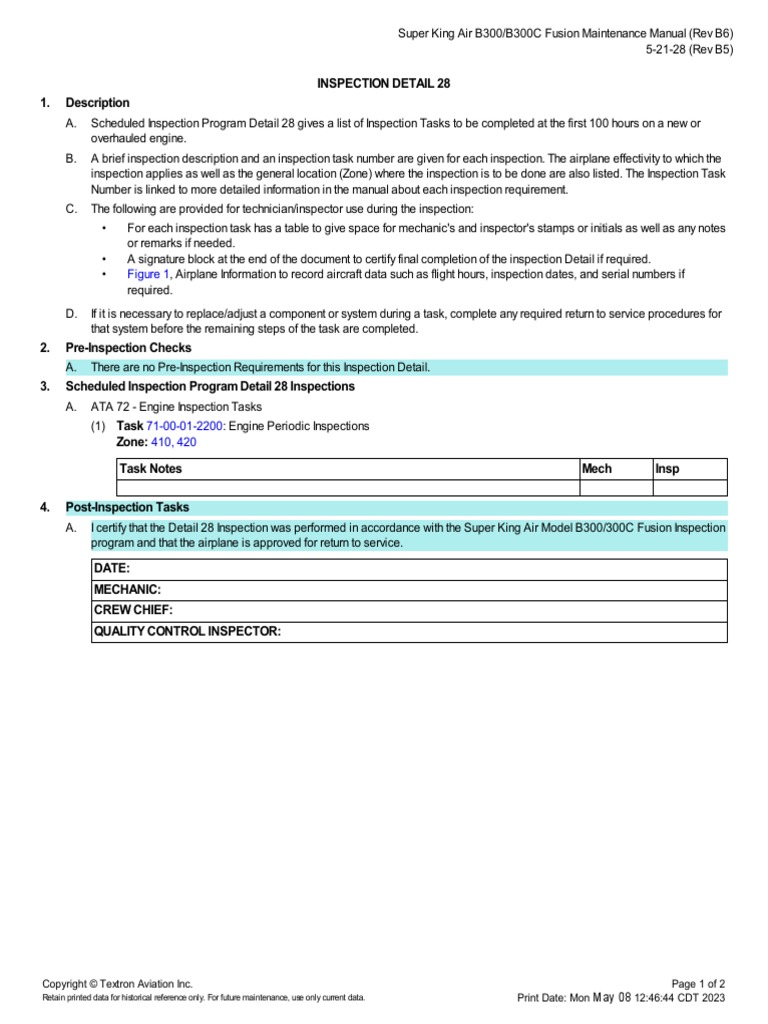 Super King Air B300/B300C Fusion Maintenance Manual (Rev B6 ...