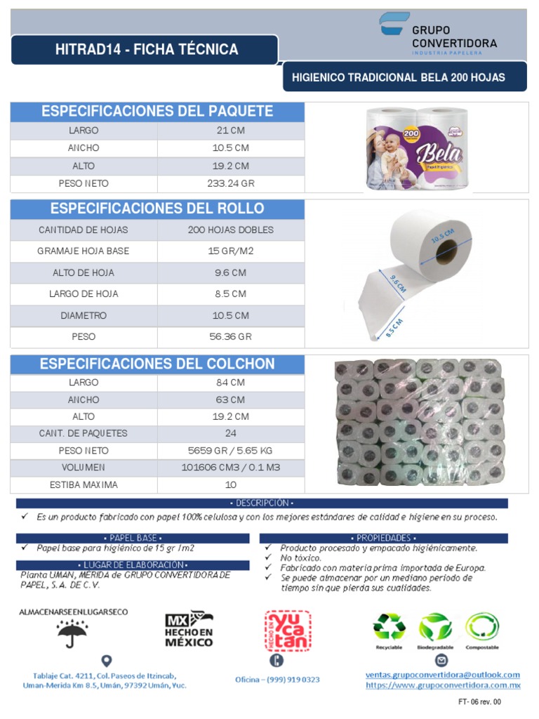 Ficha Tecnica Papel Higienico | PDF