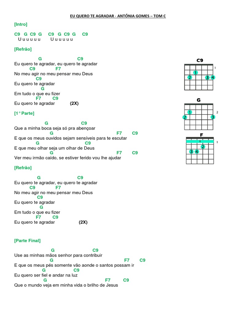 Letra da Música "Eu Quero Te Agradar" | PDF