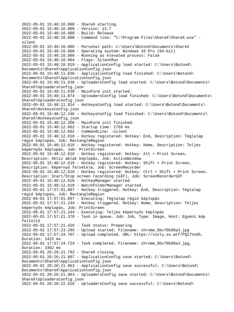 ShareX Log 2022 05 | PDF