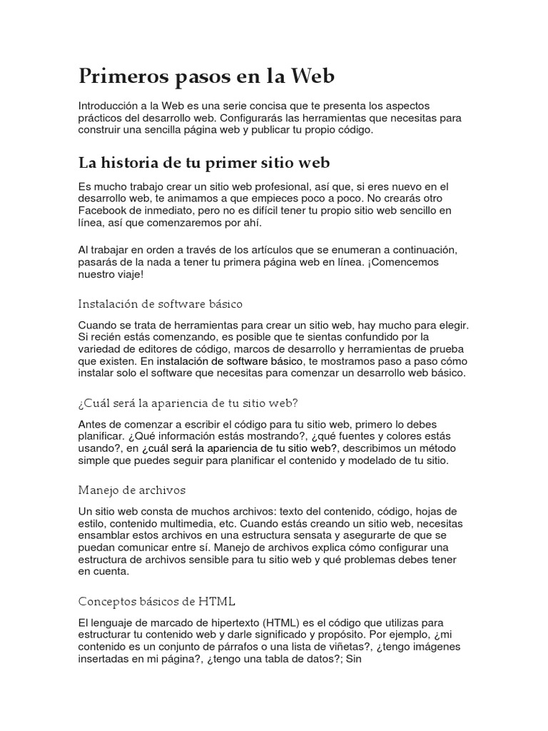Primeros Pasos en La Web - PARTE - 1 | PDF | HTML | Hipervínculo