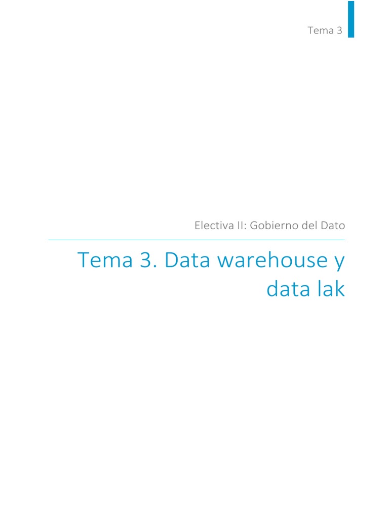 Tema 3. Data Warehouse y Data Lak | Descargar gratis PDF | Almacén de datos | Metadatos