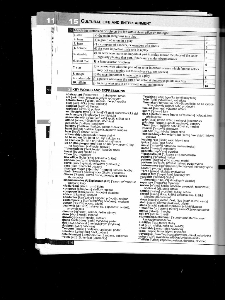 Cultural Life Vocabularyb 2 | PDF