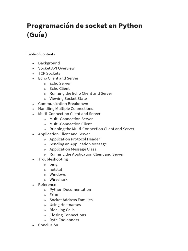 Programación de Socket en Python - PARTE - 1 | Descargar gratis PDF | Zócalo de red | Protocolo ...