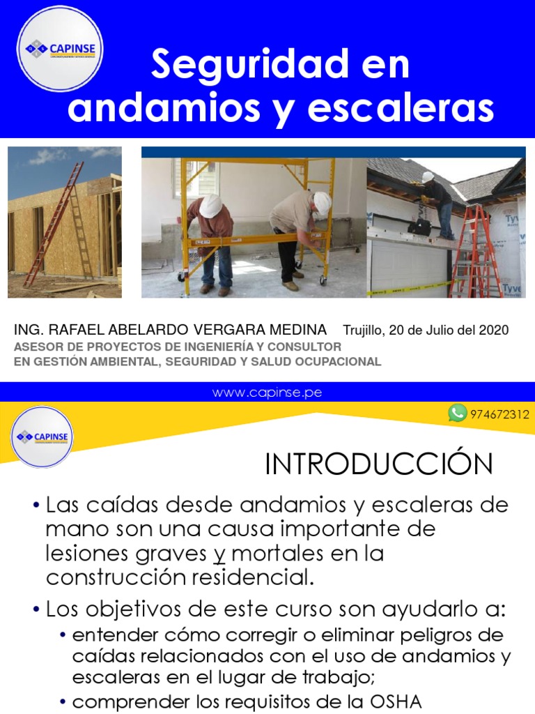 Curso Seguridad en Andamios y Escaleras | PDF | Escalera ...