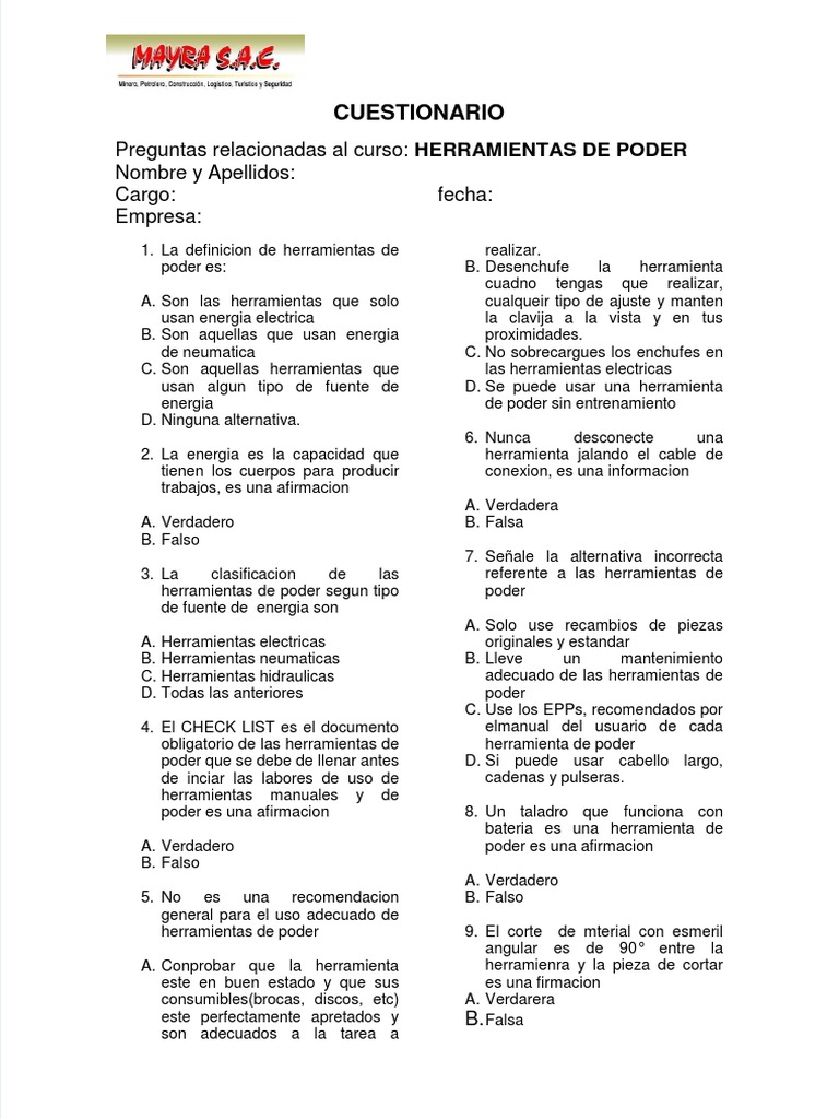 Examen de Herramientas de Poder | PDF | Bienes manufacturados