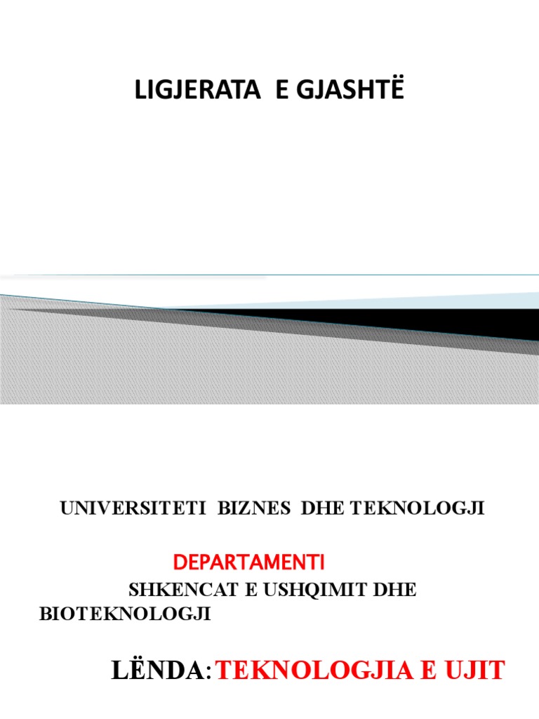 Ligjerata 6 - Lënda Teknologjia e Ujit - Të Gjitha Grupet | PDF