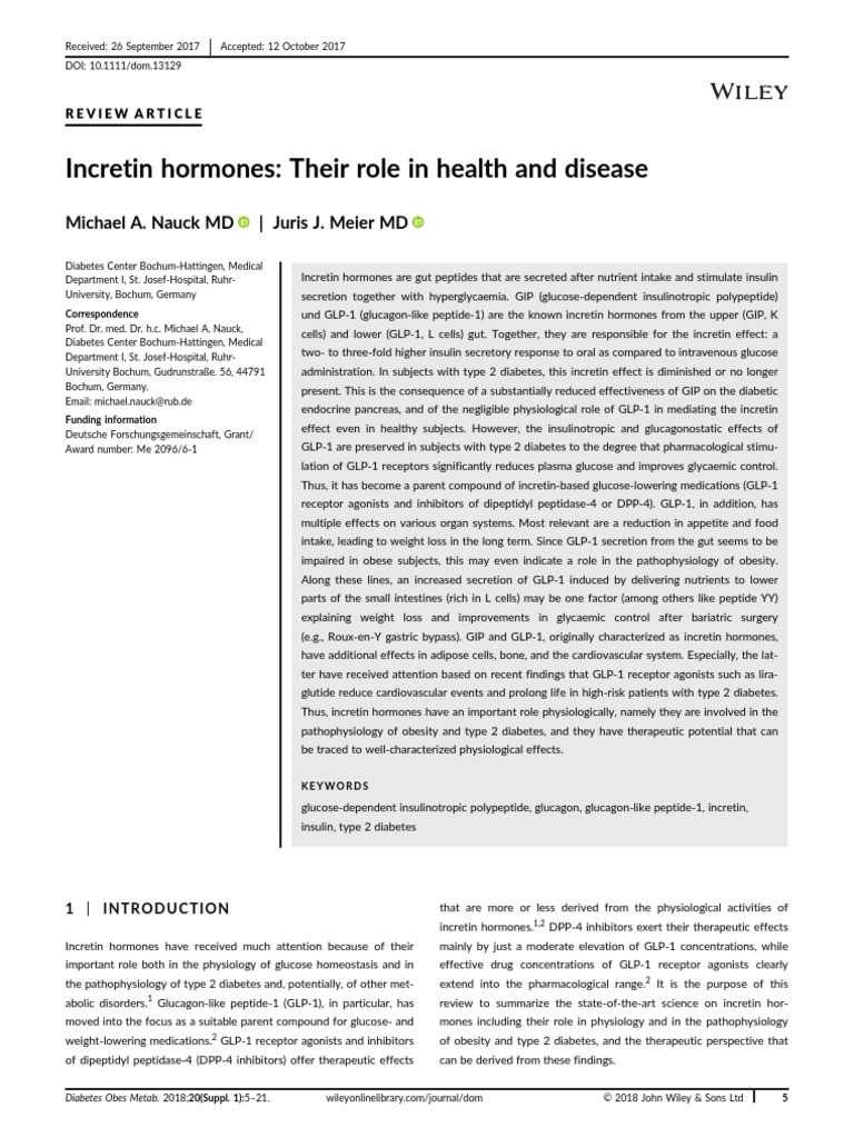 Incretin Hormon Review | PDF | Insulin | Hormone