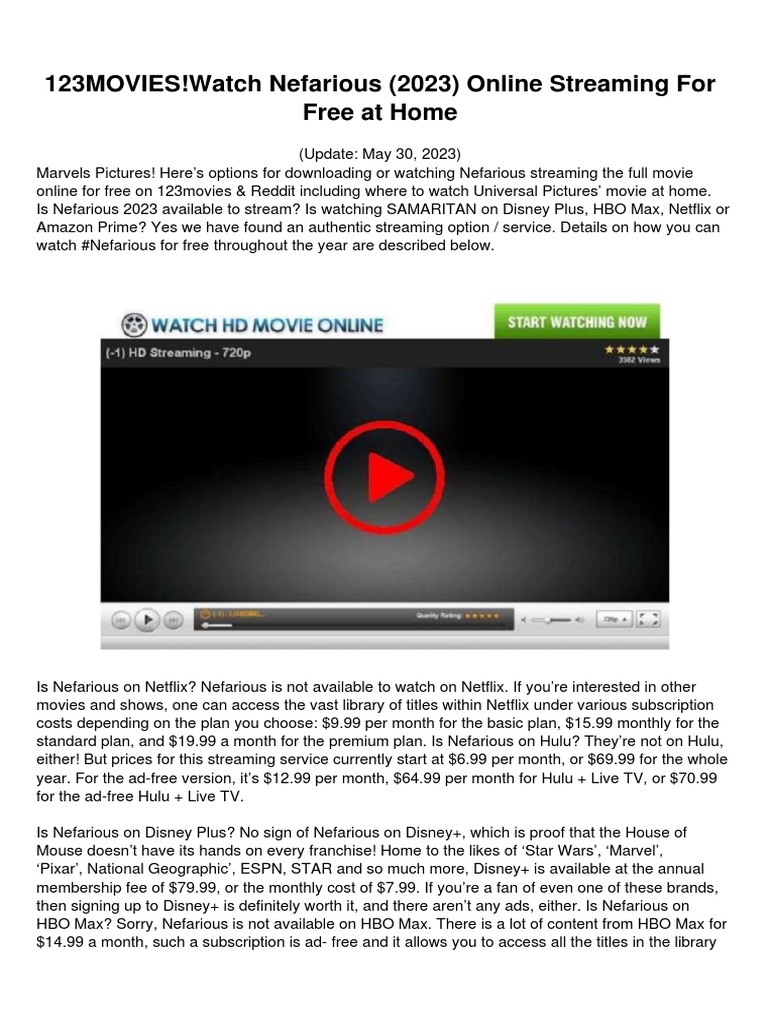 Nefarious Full at Home 3020 | PDF | Pay Television | Hulu