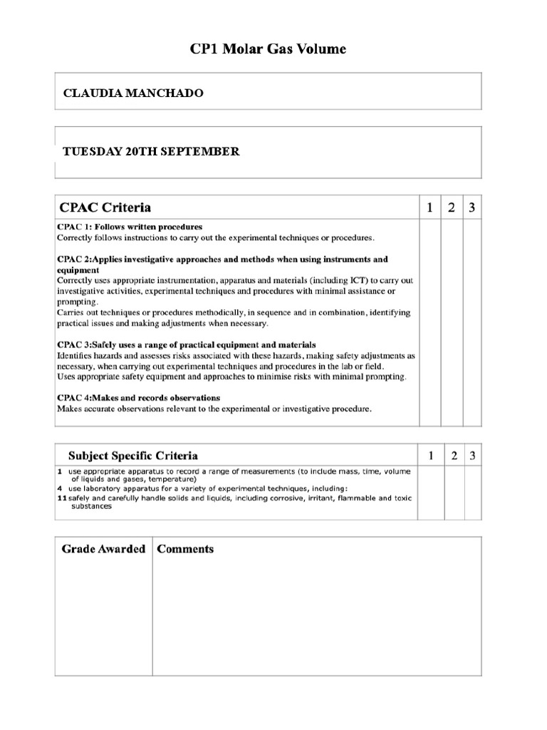 CHEMISTRY-core Practical 1 | PDF