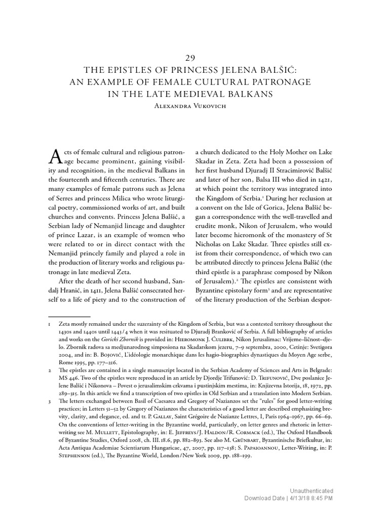 29_The_Epistles_of_Princess_Jelena_Balsic_An_Examp | PDF