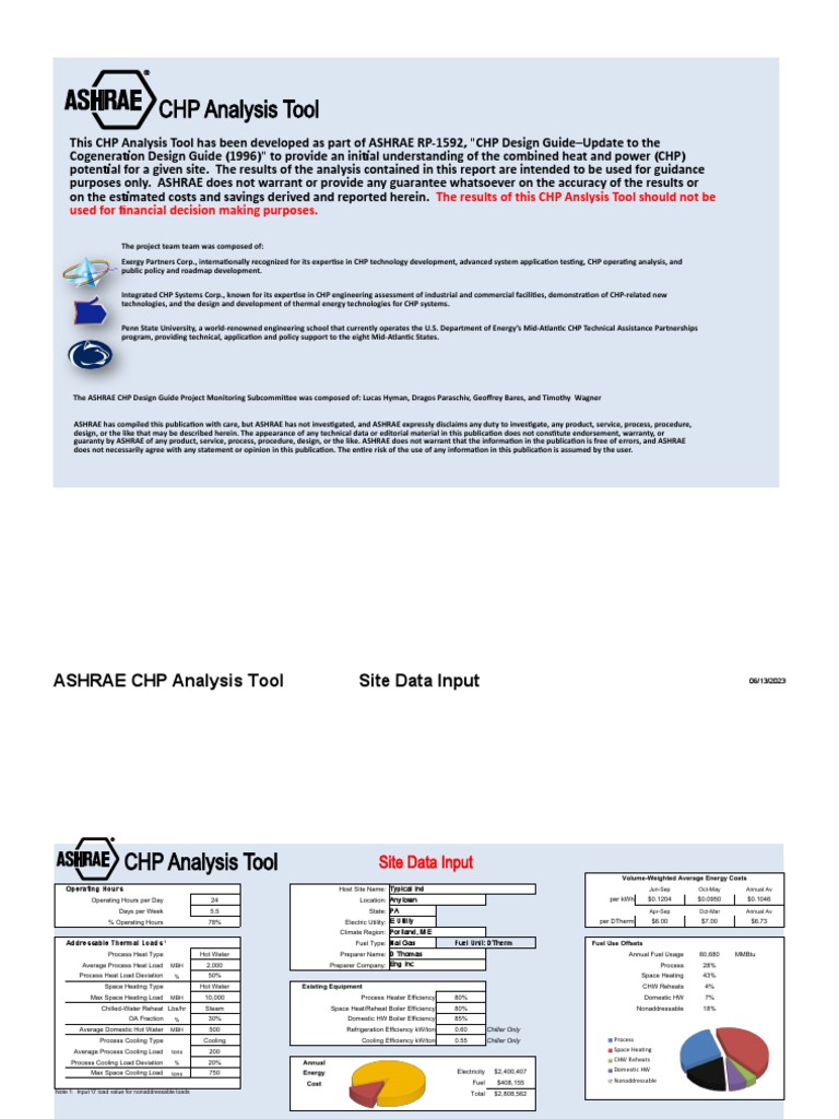 Ashrae CHP Analysis Tool | PDF