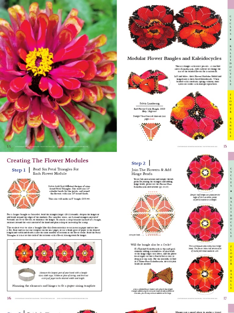 Red Flower and Butterfly Peek Spreads Beading | PDF