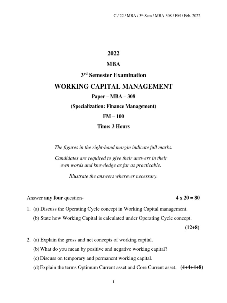Working Capital Management | PDF | Credit | Finance & Money Management