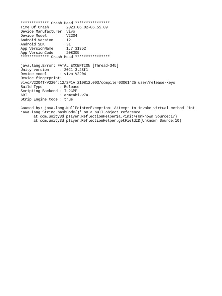 Android Crash Report Analysis | PDF