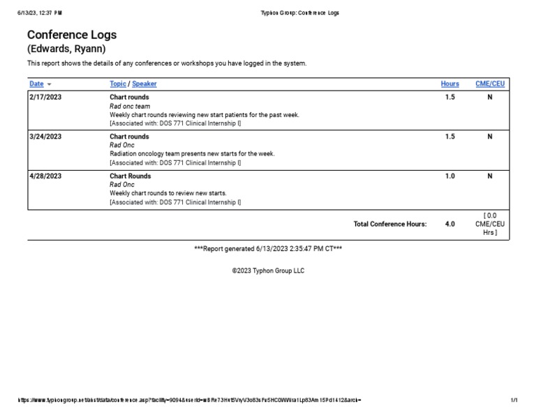 Typhon Group Conference Logs | PDF
