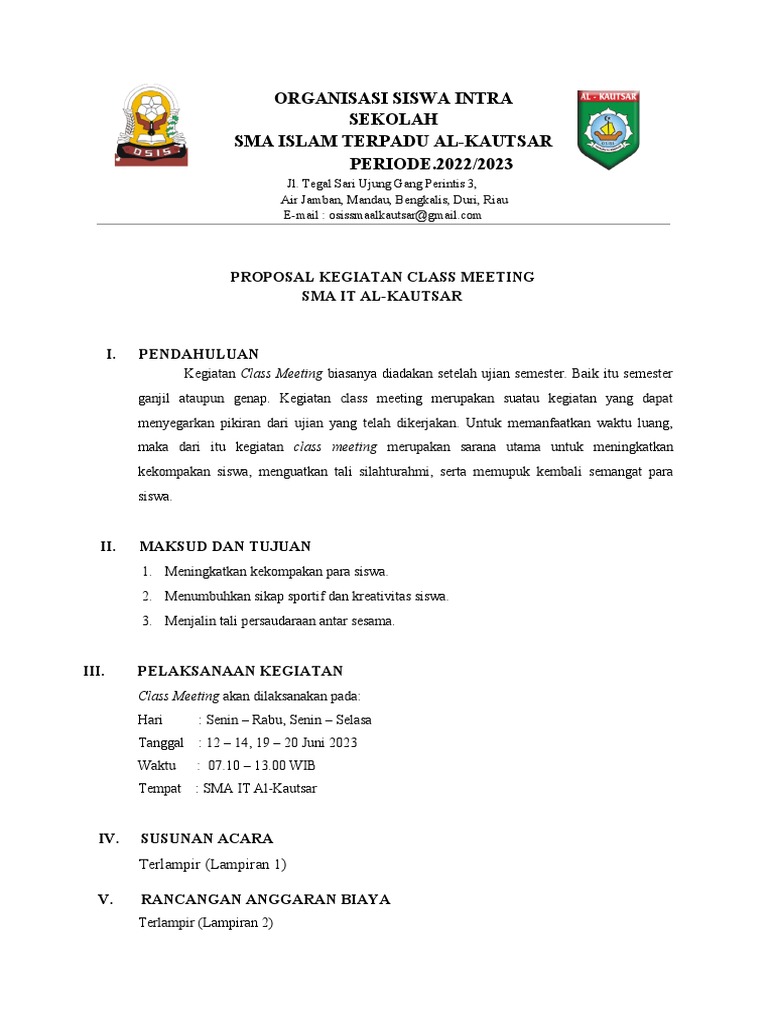 Proposal Class Meeting-4-2 | PDF