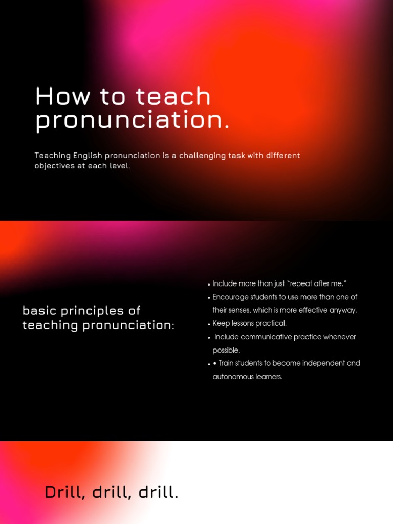 How to teach pronunciation. | PDF