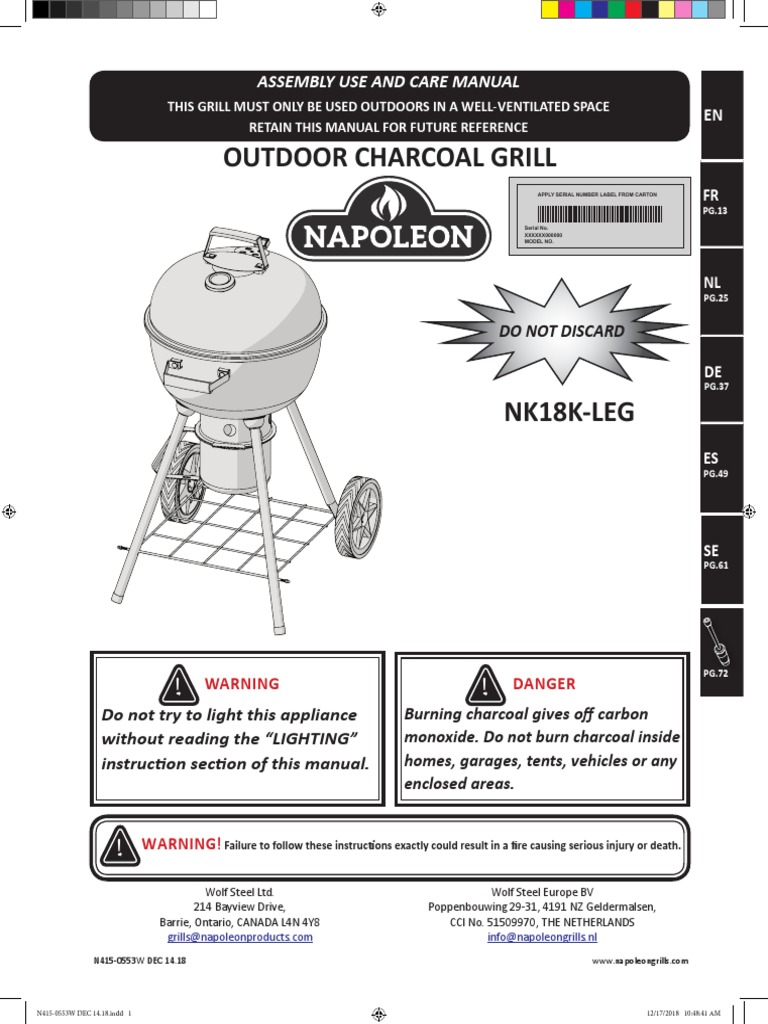 N Napoleon-Grills-Charcoal-Kettle-47-Cm | PDF | Barbecue Grill | Grilling