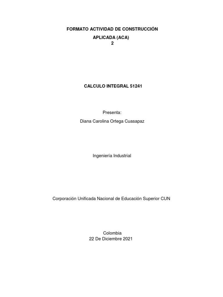 Aca 2 Calculo Integral | Descargar gratis PDF | Integral | Funciones y mapeos