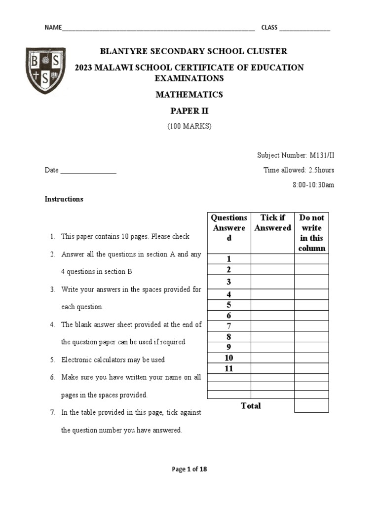 BSS Paper 2 | PDF | Circle | Elementary Geometry