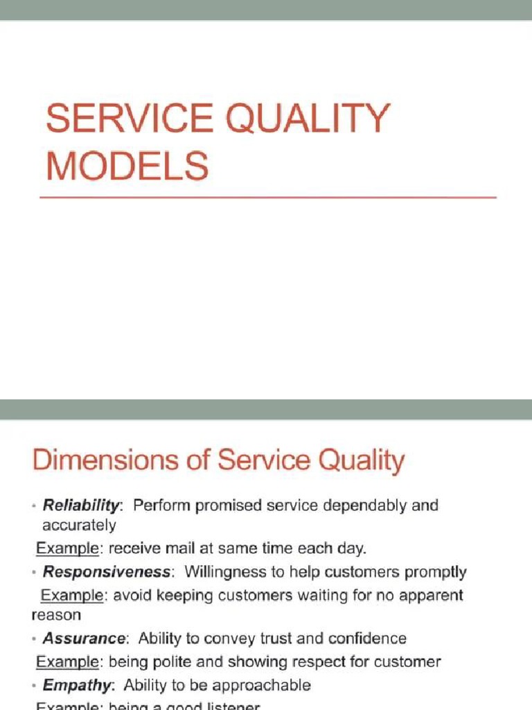 Servqual Model | PDF