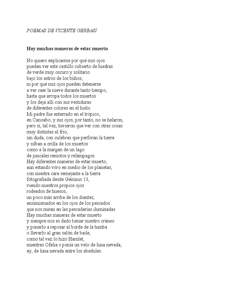 Poemas de Vicente Gerbasi | PDF | Poesía