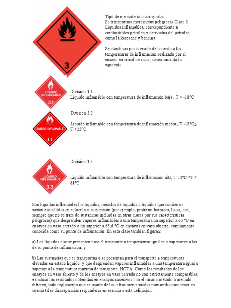 TRANSPORTE Liquido Inflamable | PDF | Combustibles | Líquidos