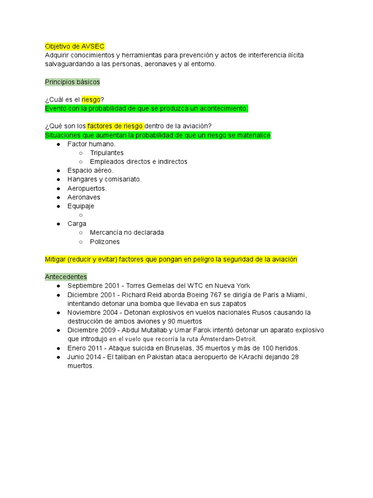 Curso AVSEC 2020 | PDF