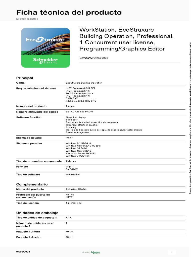 EcoStruxure™ Building Operation Software - SXWSWWORK00002 | PDF | Informática | Software