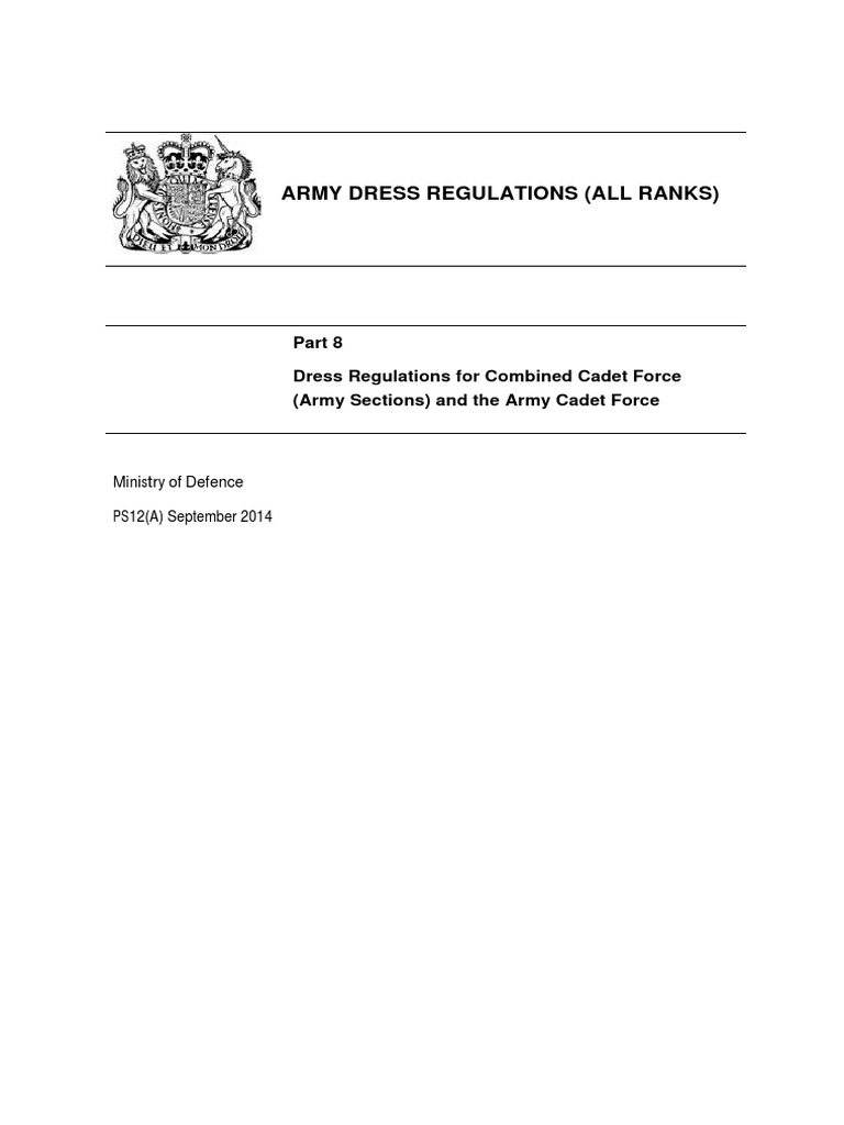 Army Dress Regulations Part 8 | PDF | Clothing | Military