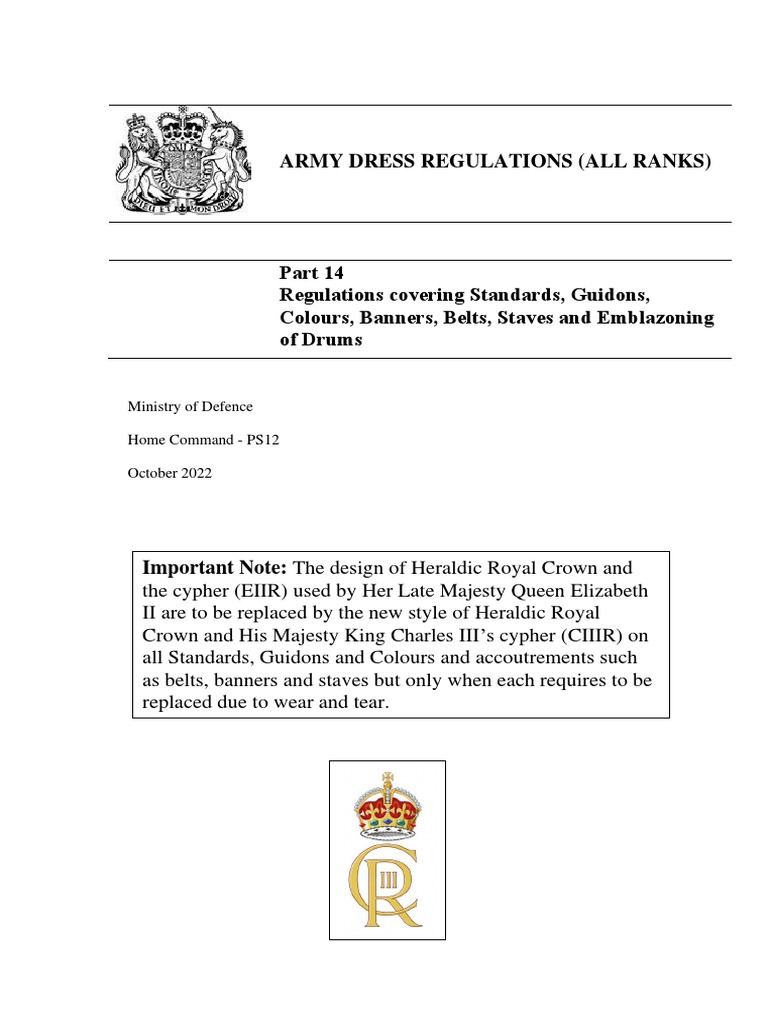 Army Dress Regulations Part 14 Overview | PDF | Regiment | Military