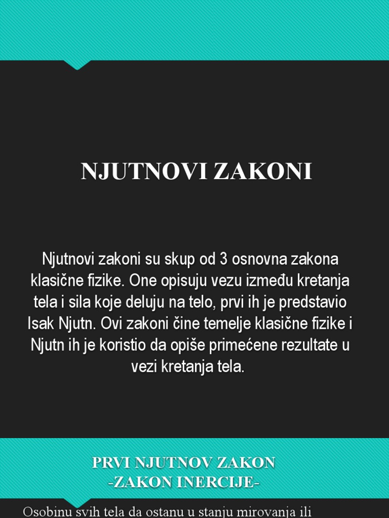 Njutnovi Zakoni 1 | PDF