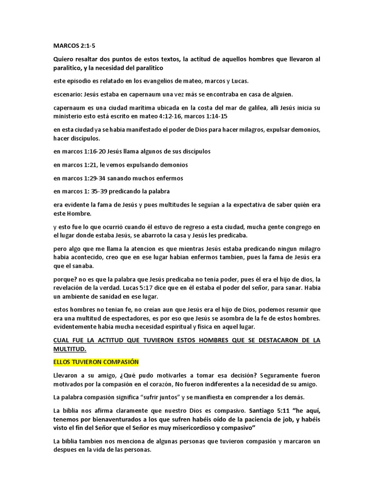 Marcos 2 | PDF | Jesús | Evangelio de Marcos