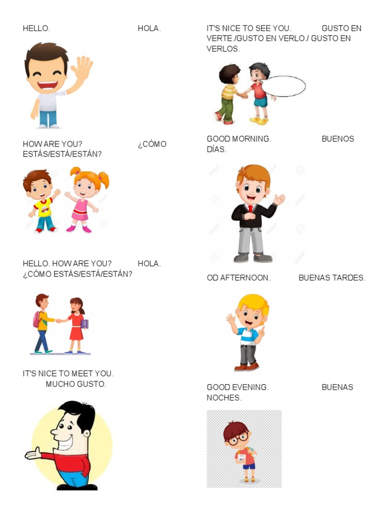 25 Saludos en Ingles Imagen Animado | PDF