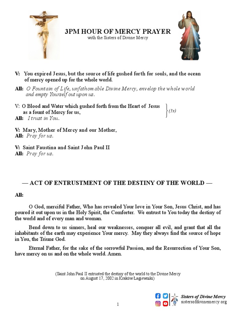 3PM Divine Mercy Prayer Guide | PDF | Mercy | God The Father