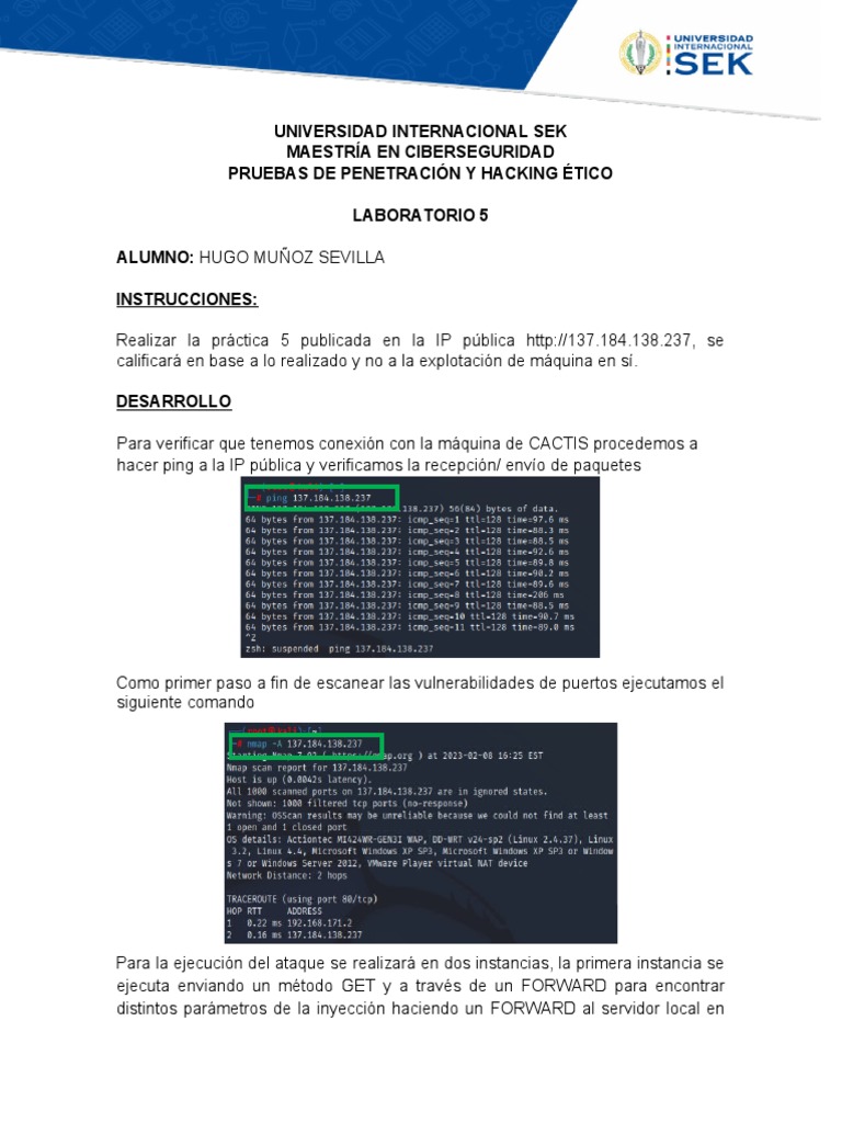 Laboratorio 5 | PDF | Vulnerabilidad (informática) | Protocolo de Transferencia de Hipertexto