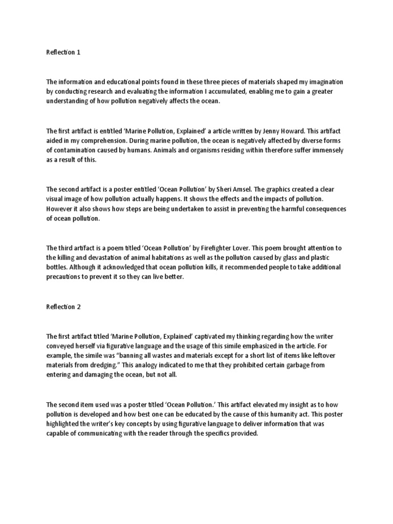 English Reflection 1 and 2 | Download Free PDF | Pollution | Oceans