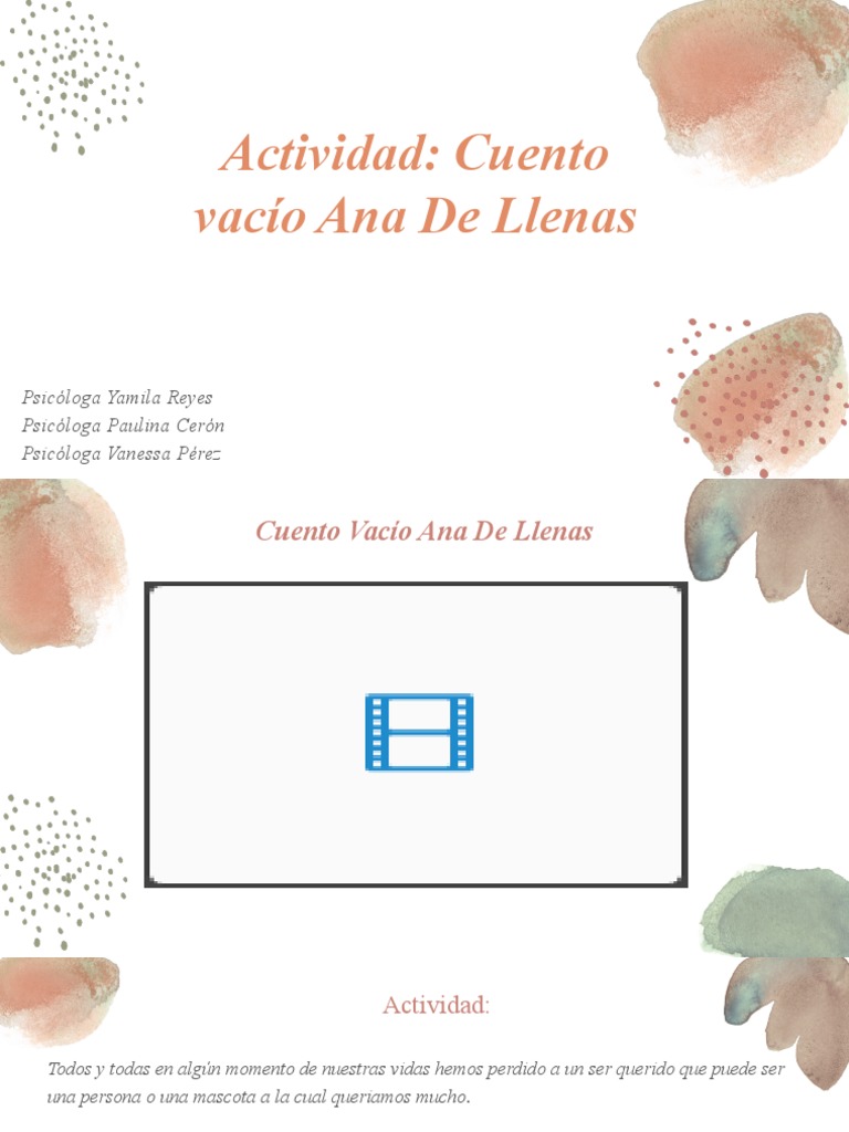 Actividad Cuento Vacío Ana de Llenas | PDF