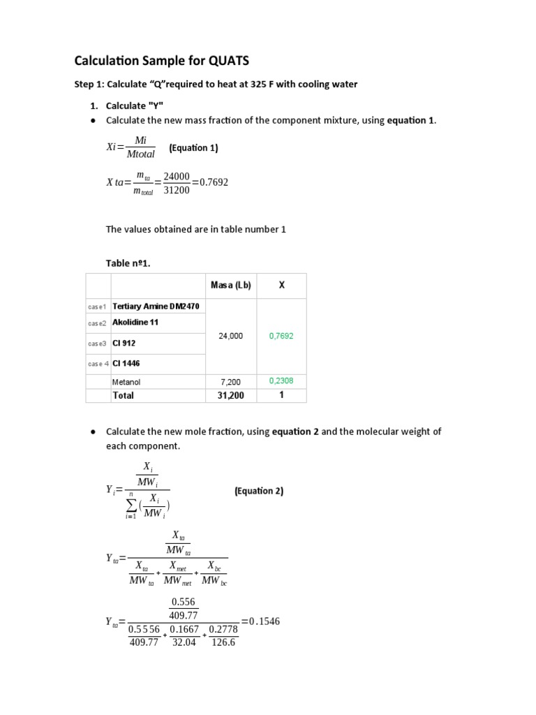 Calculation Sample | PDF