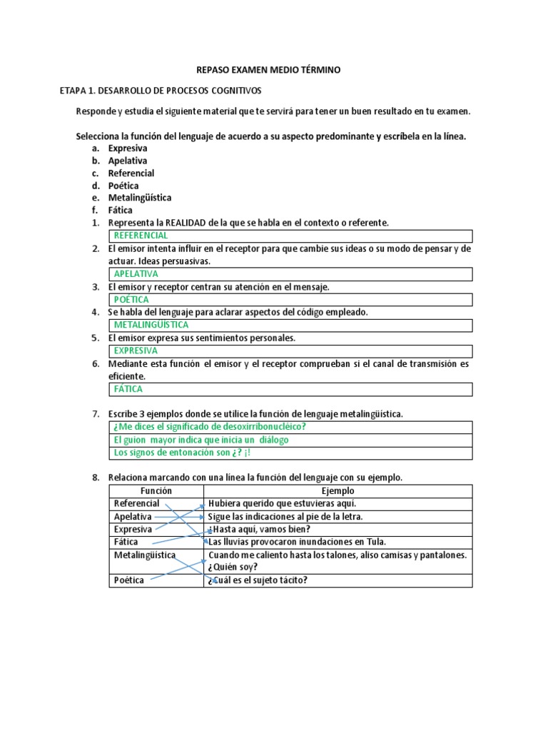 Repaso Para Examen de Medio Término | PDF