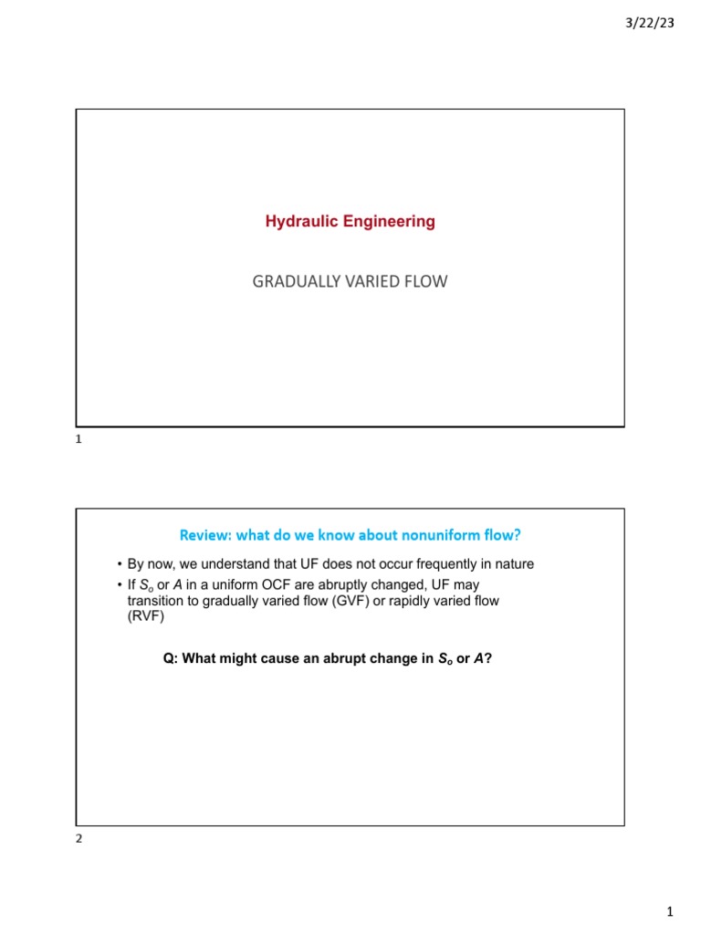 Gradually Varied Flow | PDF | Nonlinear System | Ordinary Differential ...