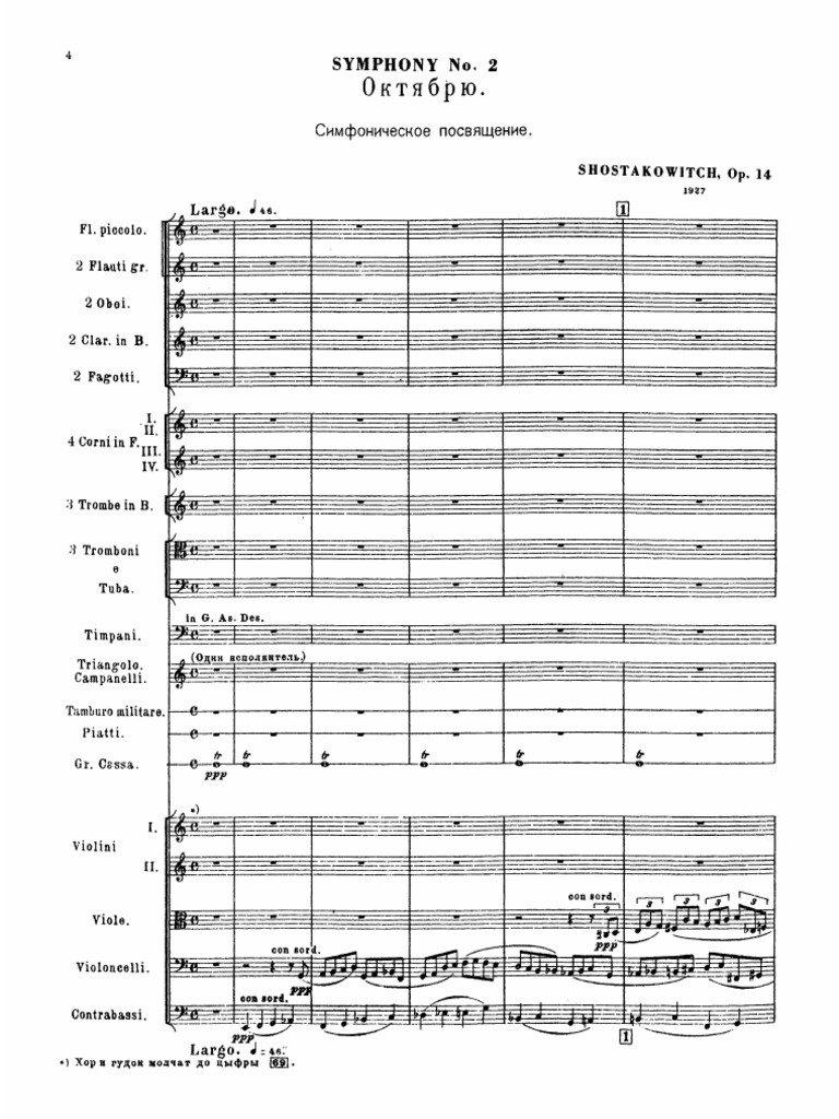 Shostakovich Sinfonia N 2 Score Full Orchestra | PDF